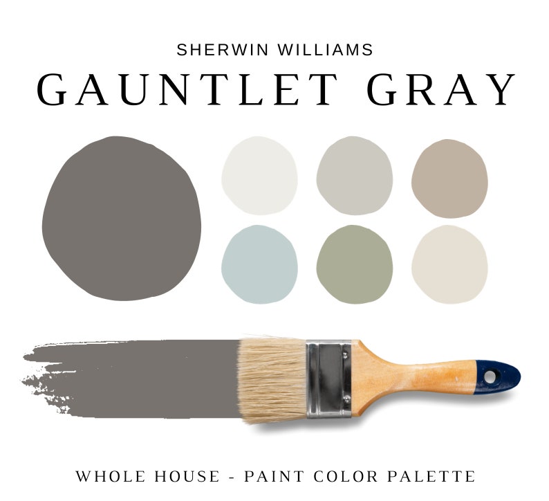 GAUNTLET GRAY Sherwin Williams Color Palette, SW Gauntlet Gray Exterior ...