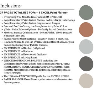 Benjamin Moore INTRIGUE Color Palettes, Benjamin Moore Dark Green Paint ...