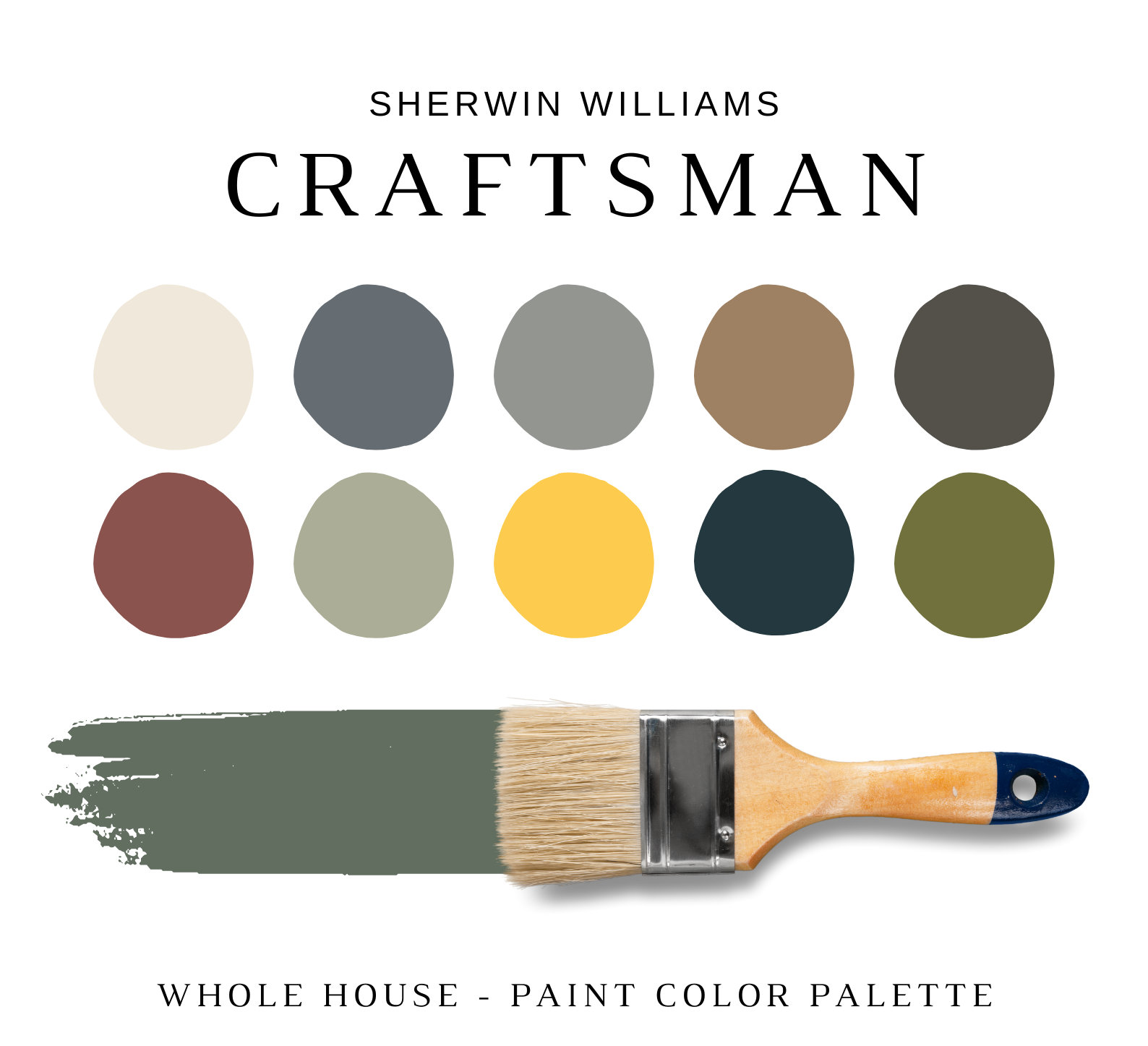 CRAFTSMAN Sherwin Williams Color Palette, CRAFTSMAN Home Paint Colors ...