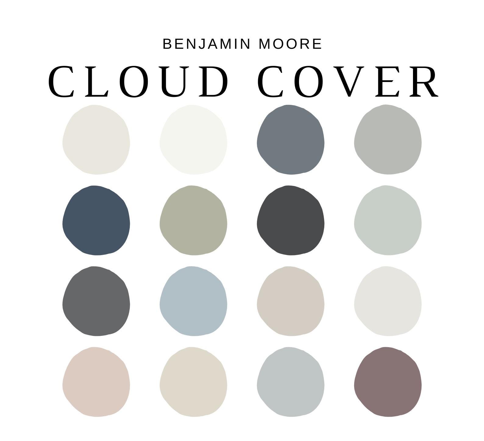 Benjamin Moore CLOUD COVER Color Palettes, Light Gray Paint Selections ...