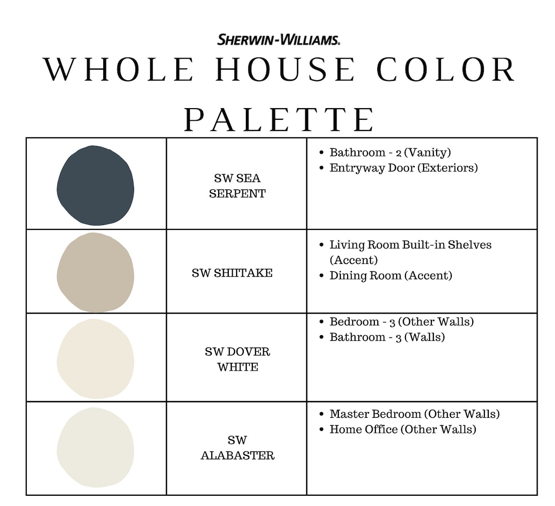 Sherwin Williams RETREAT Paint Color Palette RETREAT - Etsy