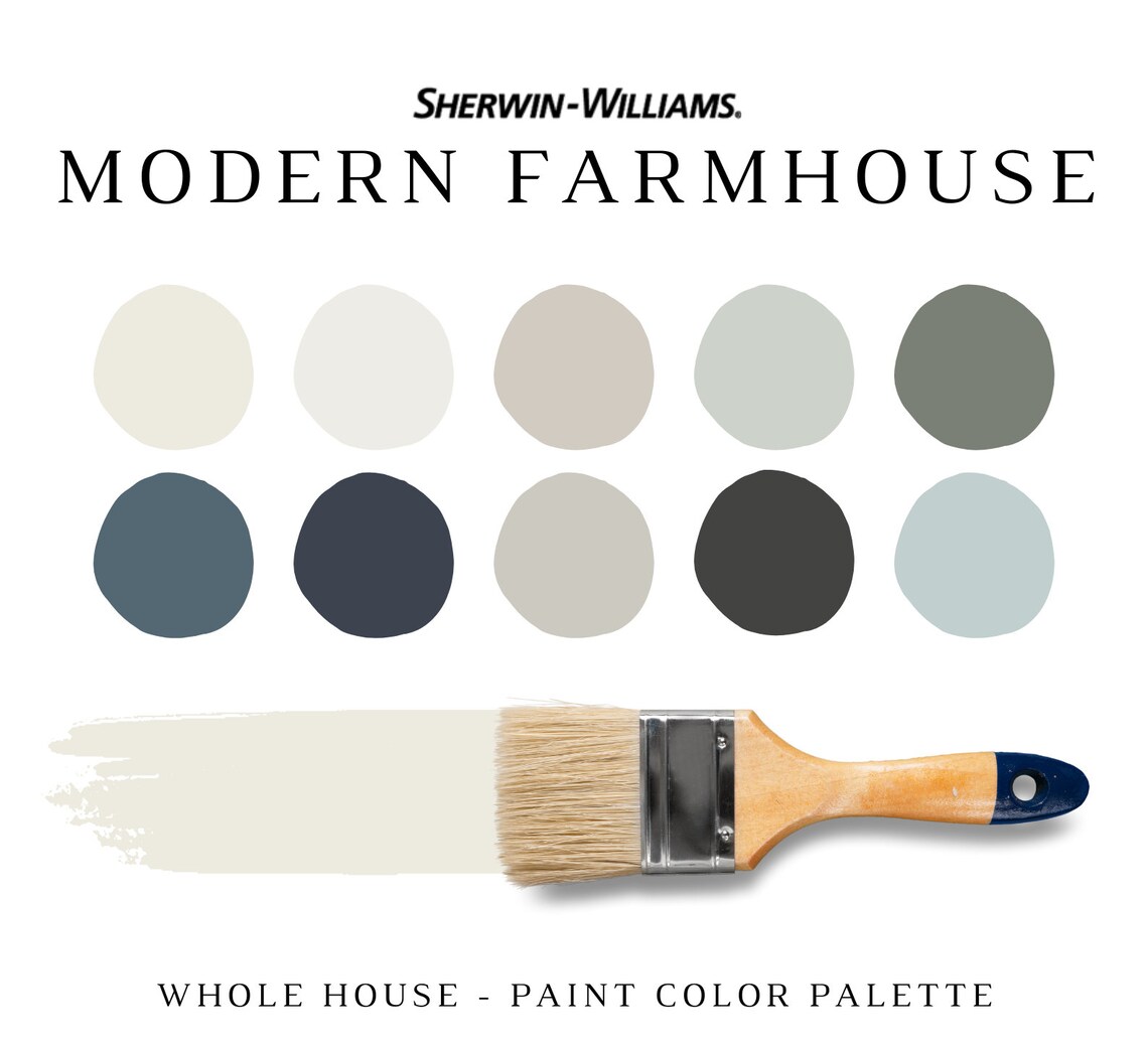 Sherwin Williams MODERN FARMHOUSE Paint Palette Modern - Etsy