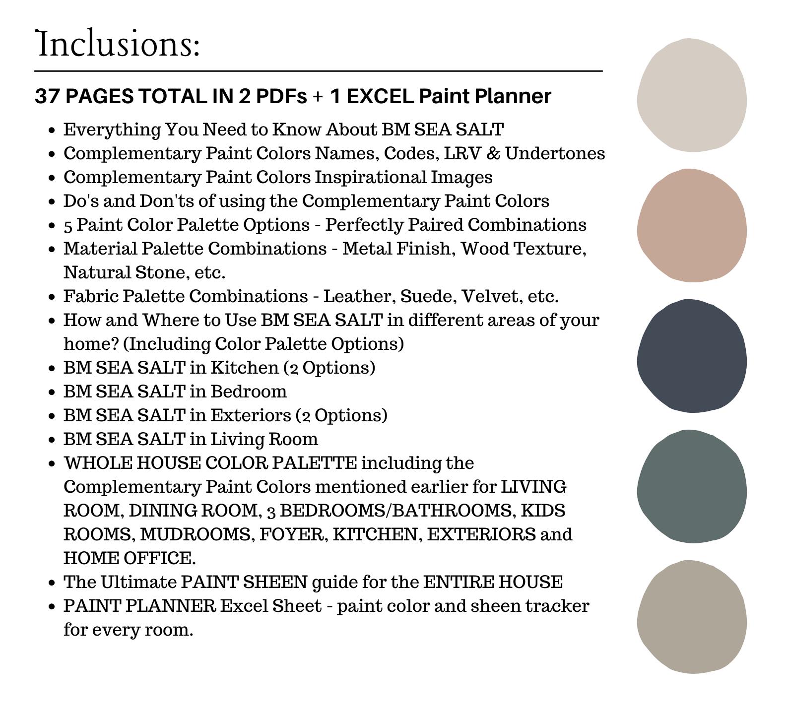Benjamin Moore SEA SALT Color Palette, Modern Color Scheme, Sea Salt ...