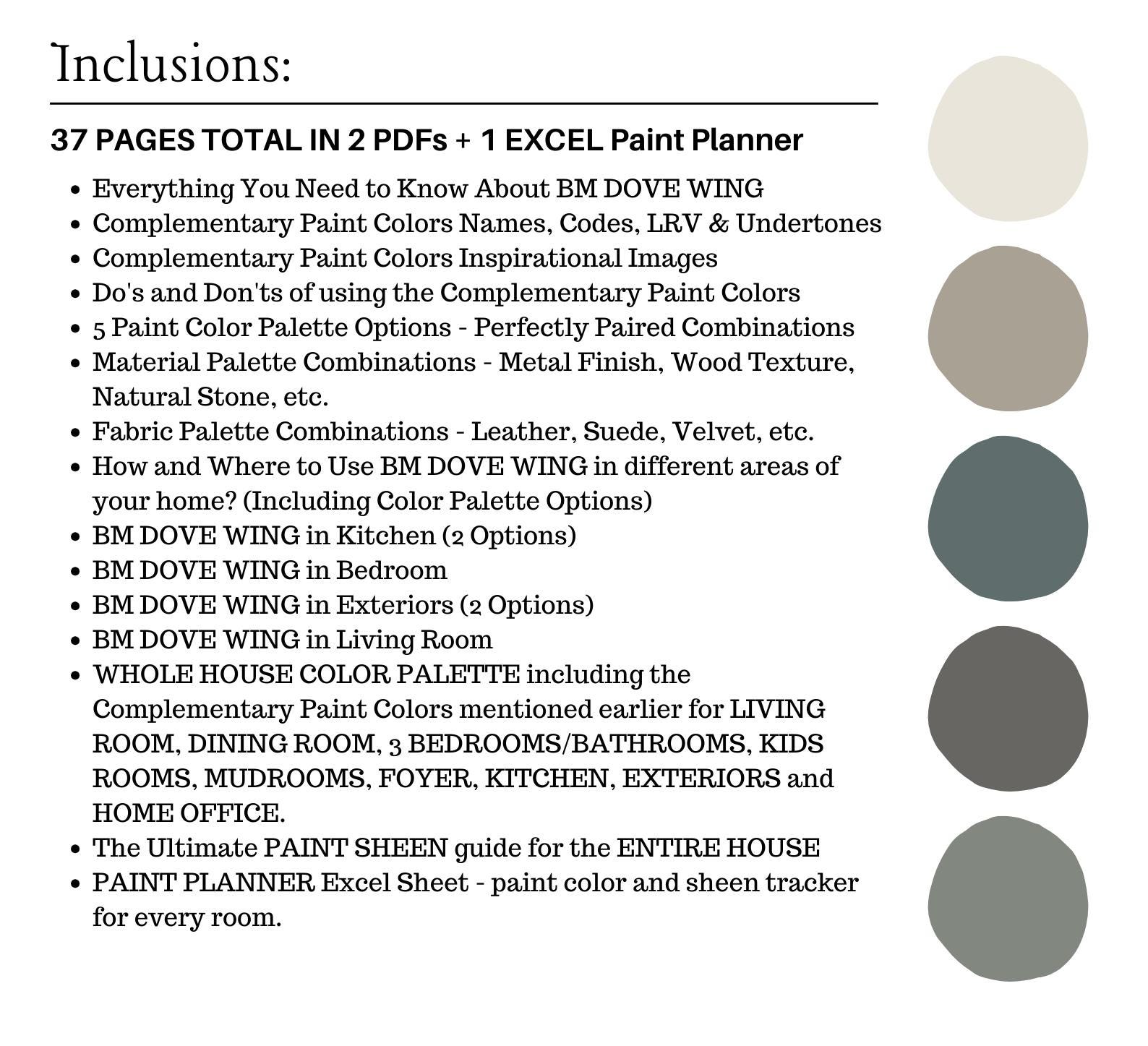 Benjamin Moore DOVE WING Color Palette, Modern Color Scheme, Dove Wing ...