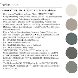Benjamin Moore DOVE WING Color Palette, Modern Color Scheme, Dove Wing ...