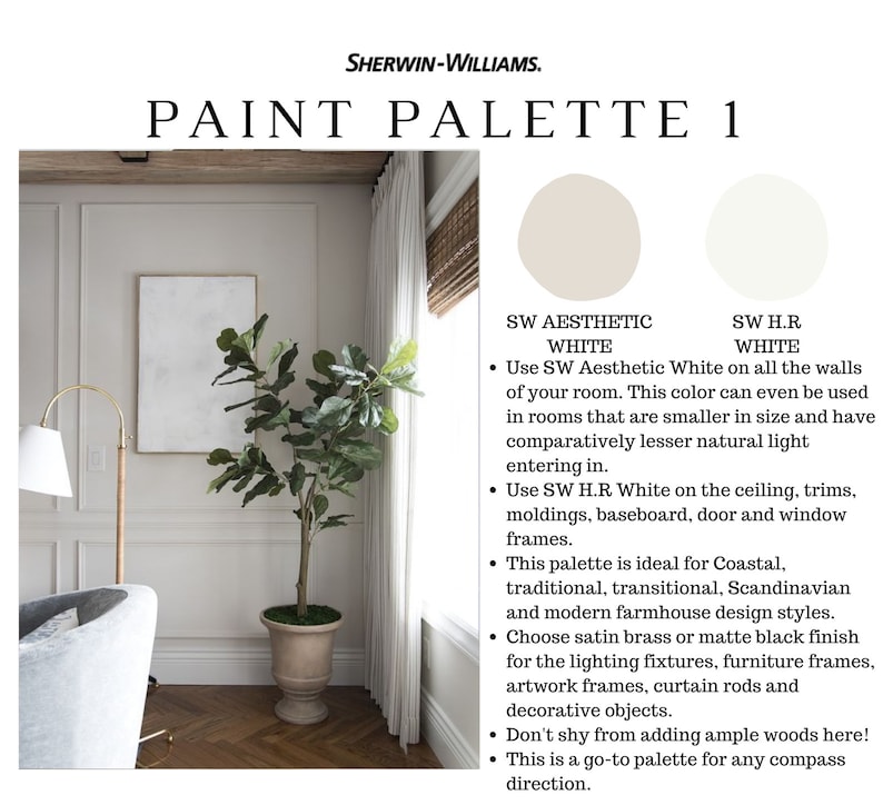 Sherwin Williams AESTHETIC WHITE Color Palette Greige - Etsy Canada