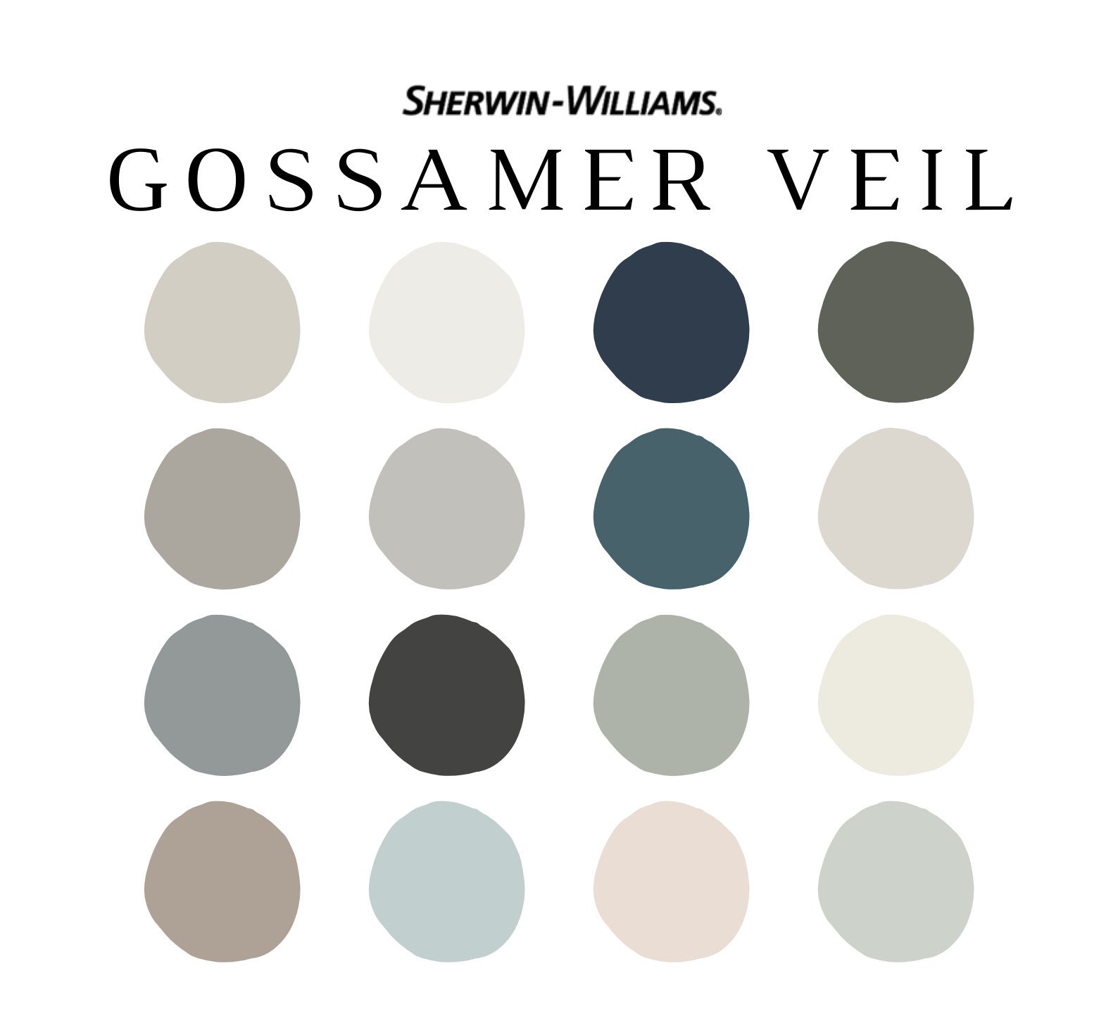 Sherwin Williams GOSSAMER VEIL Paint Palette Modern Neutrals - Etsy