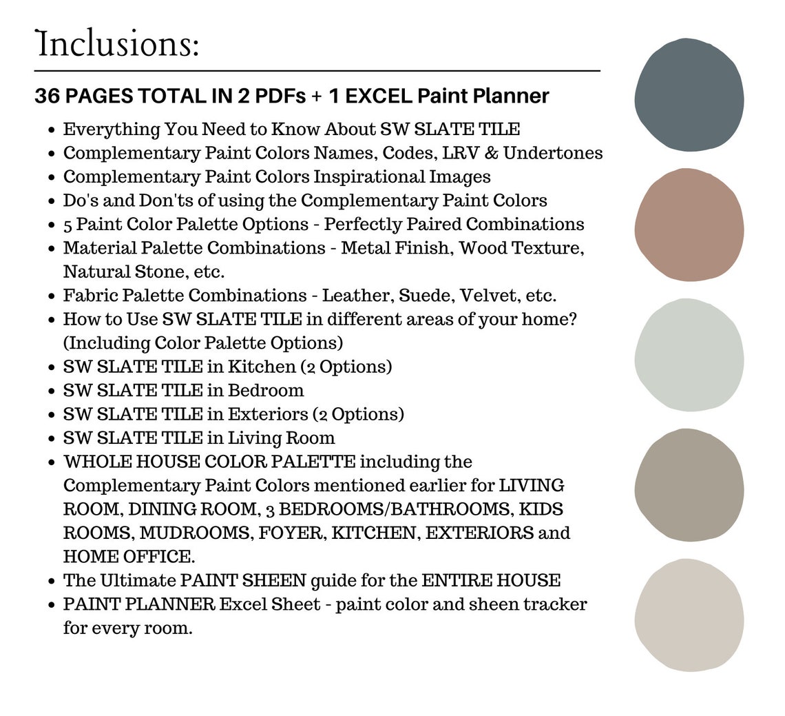 Sherwin Williams SLATE TILE Color Palette, Transitional Home, SW Slate ...