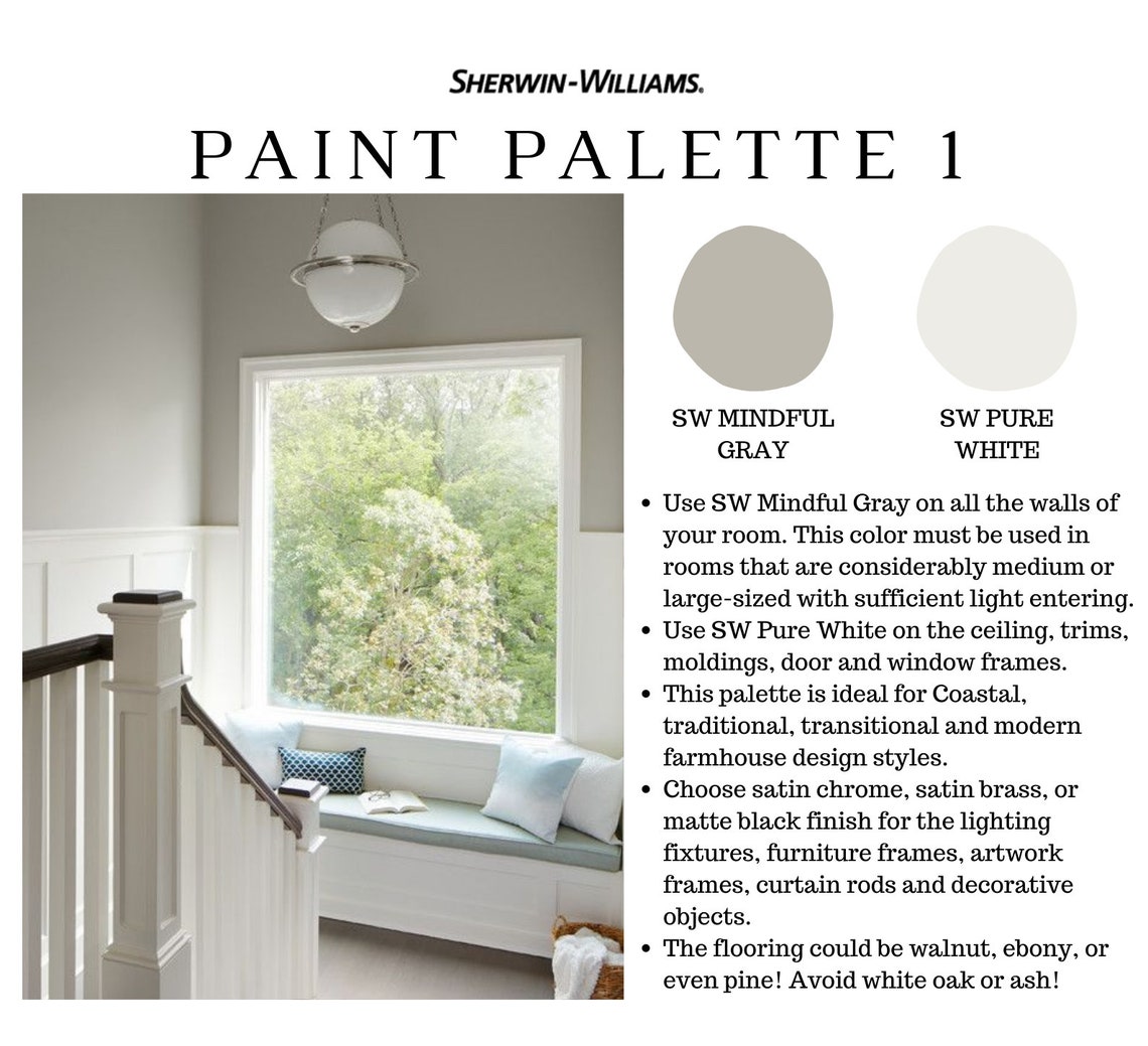Sherwin Williams MINDFUL GRAY Coordinating Colors for the - Etsy