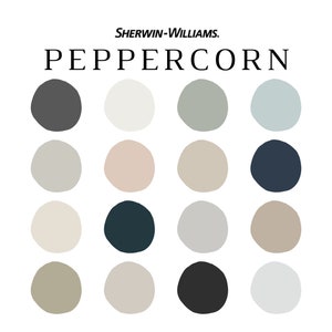 Sherwin Williams PEPPERCORN Color Palette Best Selling Gray - Etsy