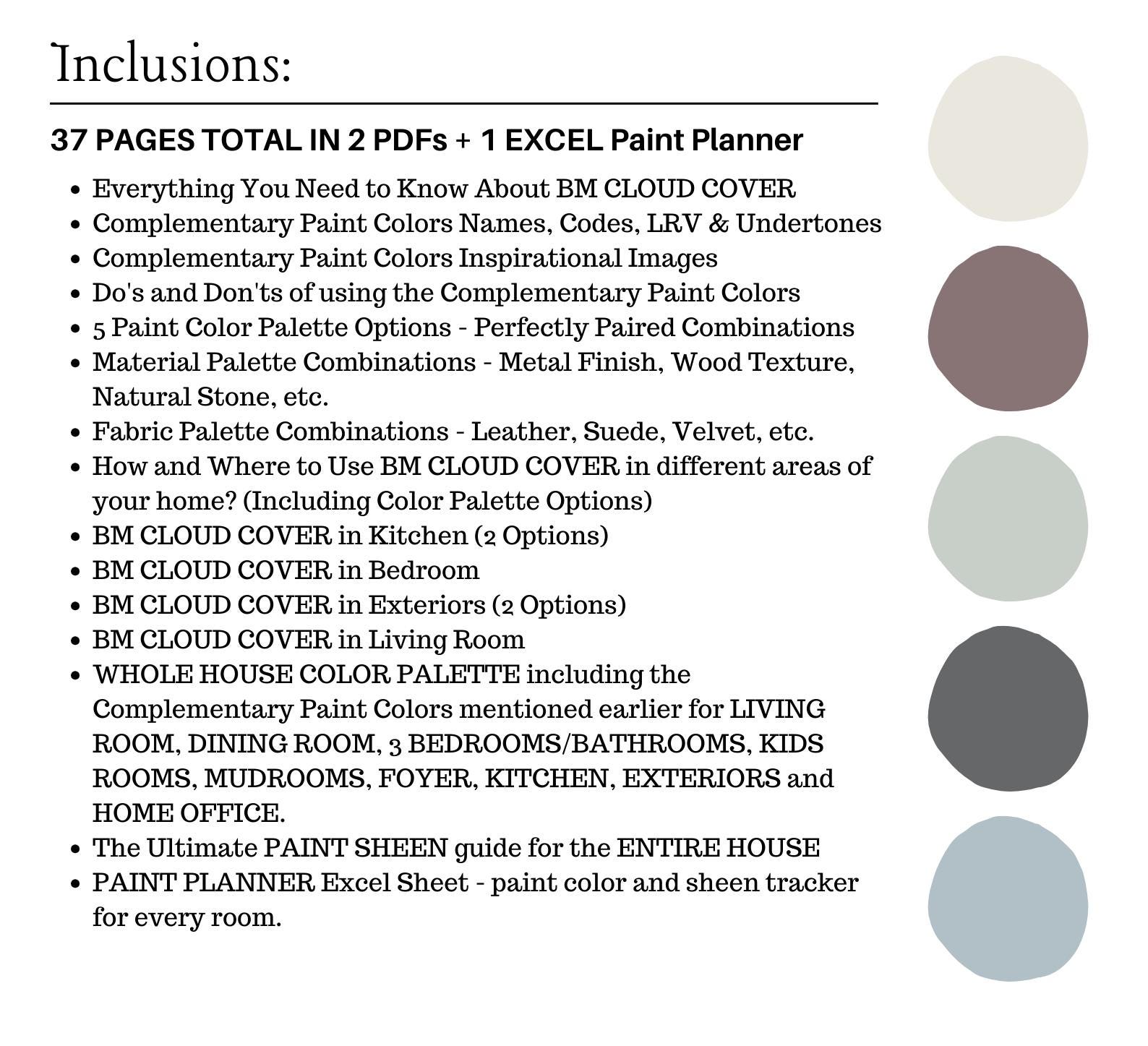 Benjamin Moore CLOUD COVER Color Palettes, Light Gray Paint Selections ...