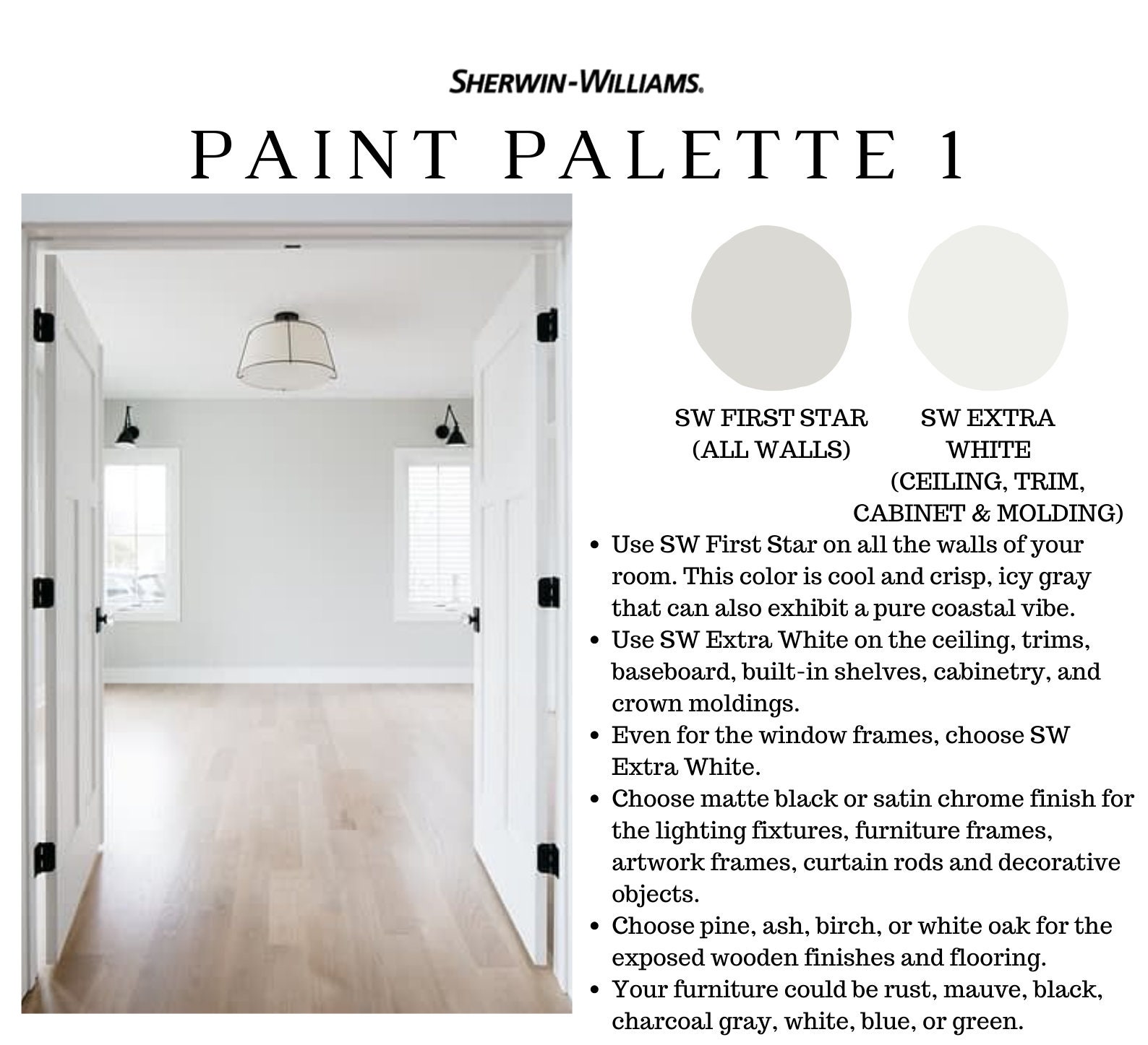 COOL NEUTRALS Sherwin Williams Paint Colors Best White Paint - Etsy