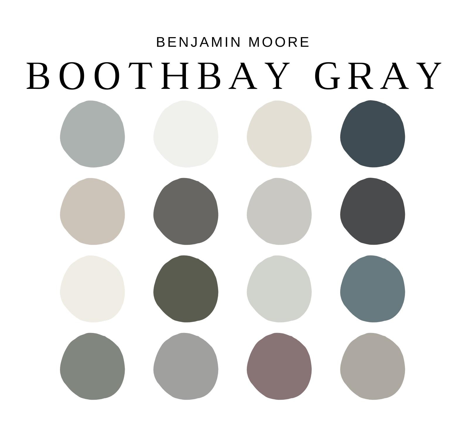 Benjamin Moore BOOTHBAY GRAY Color Palette, Coastal Color Scheme ...