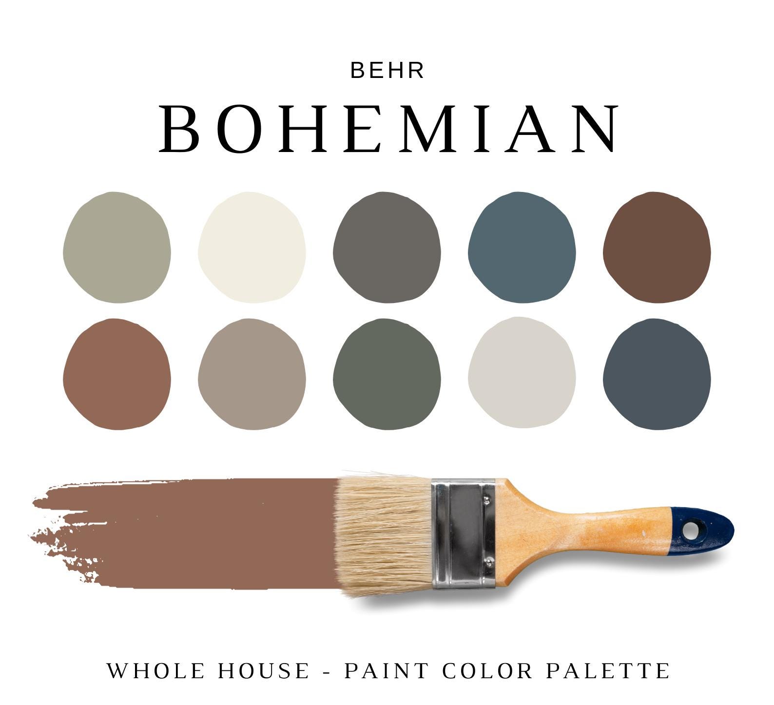 Behr BOHEMIAN Paint Color Palettes, BOHO Chic Colors, Boho Farmhouse ...