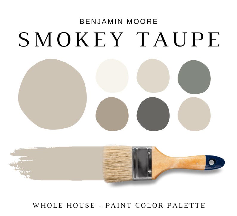 Benjamin Moore SMOKEY TAUPE Color Palette, Benjamin Moore Taupe Paint ...