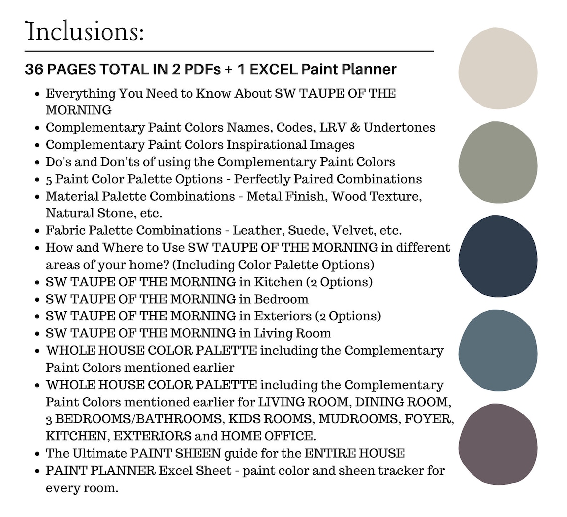 Sherwin Williams TAUPE of the MORNING Color Palette, Taupe of the ...