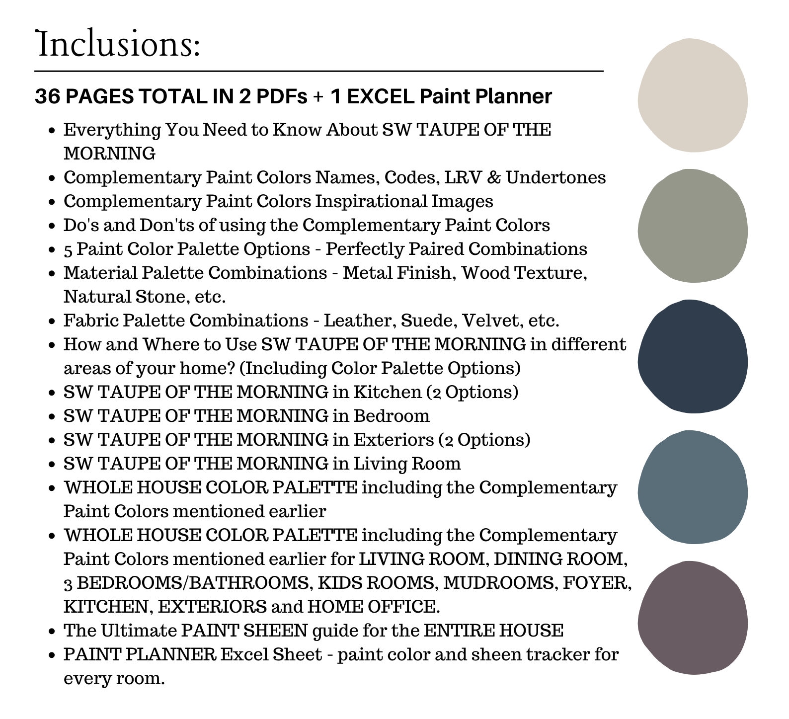 Sherwin Williams TAUPE of the MORNING Color Palette, Taupe of the ...