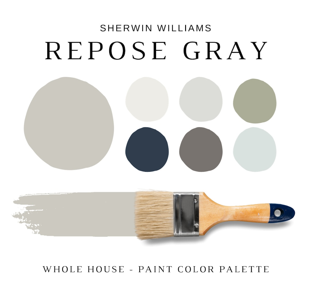 Sherwin Williams REPOSE GRAY Color Palette, Repose Gray Exterior Paint ...
