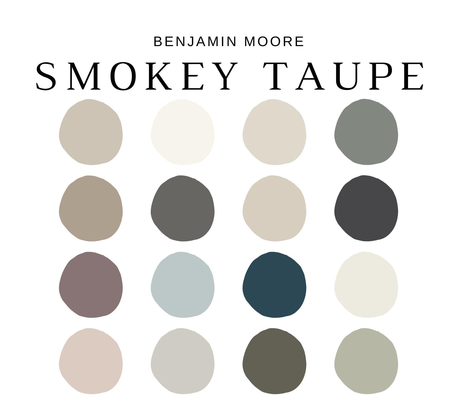 Benjamin Moore SMOKEY TAUPE Color Palette, Benjamin Moore Taupe Paint ...