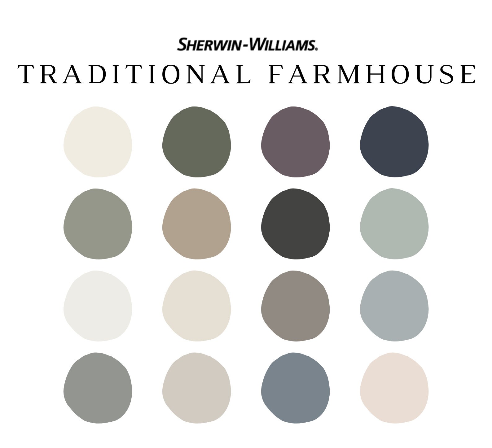 FARMHOUSE Sherwin Williams Colors TRADITIONAL FARMHOUSE - Etsy