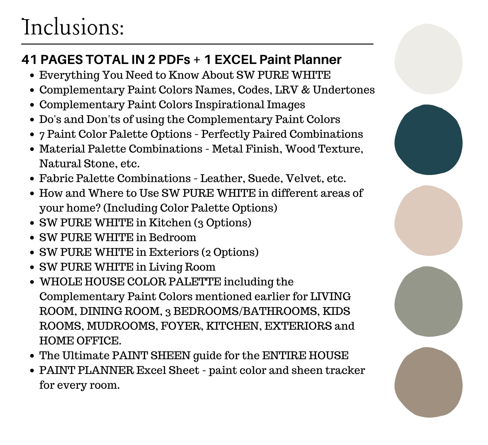 Sherwin Williams PURE WHITE Paint, Color Palette Country Home ...