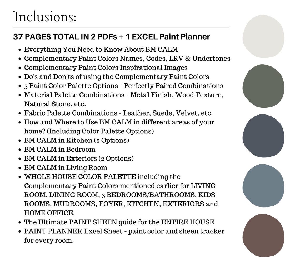 Benjamin Moore CALM Color Palettes, Calm Paint Palette, BM Calm ...