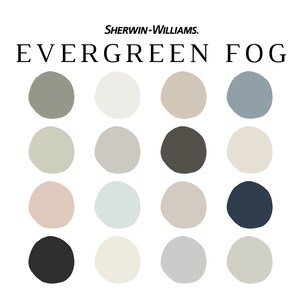 EVERGREEN FOG Color Palette Evergreen Fog Kitchen Sherwin - Etsy