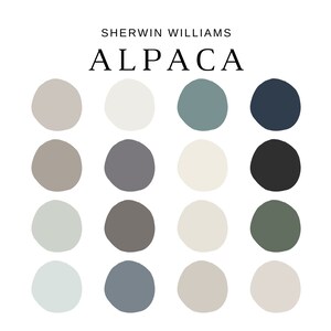 Sherwin Williams ALPACA Paint Palette, Modern Neutral Color Palette ...