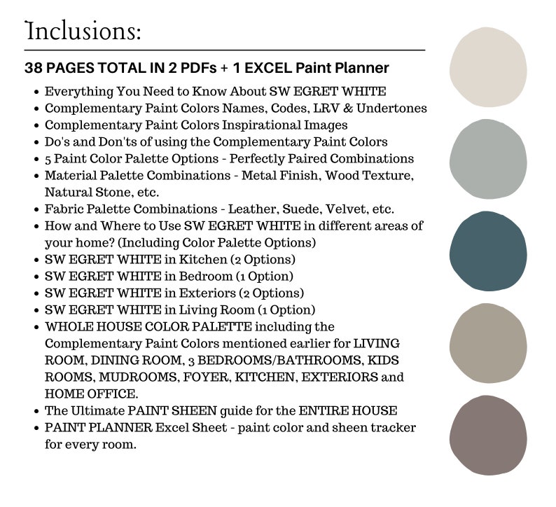 Sherwin Williams EGRET WHITE Color Palette, Egret White Coordinating ...