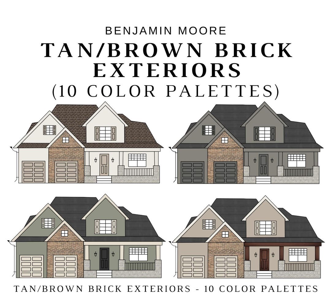 Benjamin Moore EXTERIOR Color Palette for BROWN BRICK, Tan Brick ...