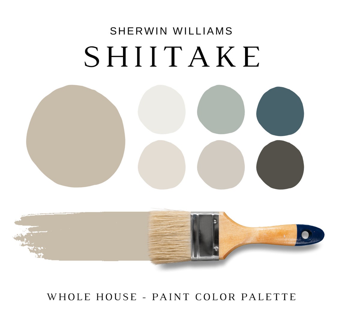 Sherwin Williams SHIITAKE Paint Palette, Warm Neutral Paints, Mushroom ...