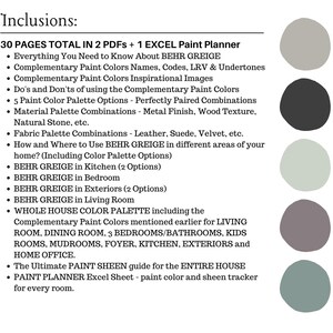 Behr GREIGE Color Palettes, Greige Paint Color Palettes, Coordinating ...