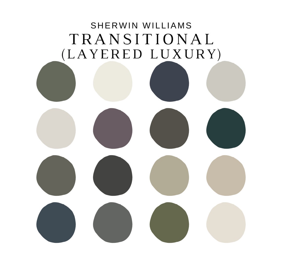 LUXURY TRANSITIONAL Sherwin Williams Color Palette, MODERN Color ...