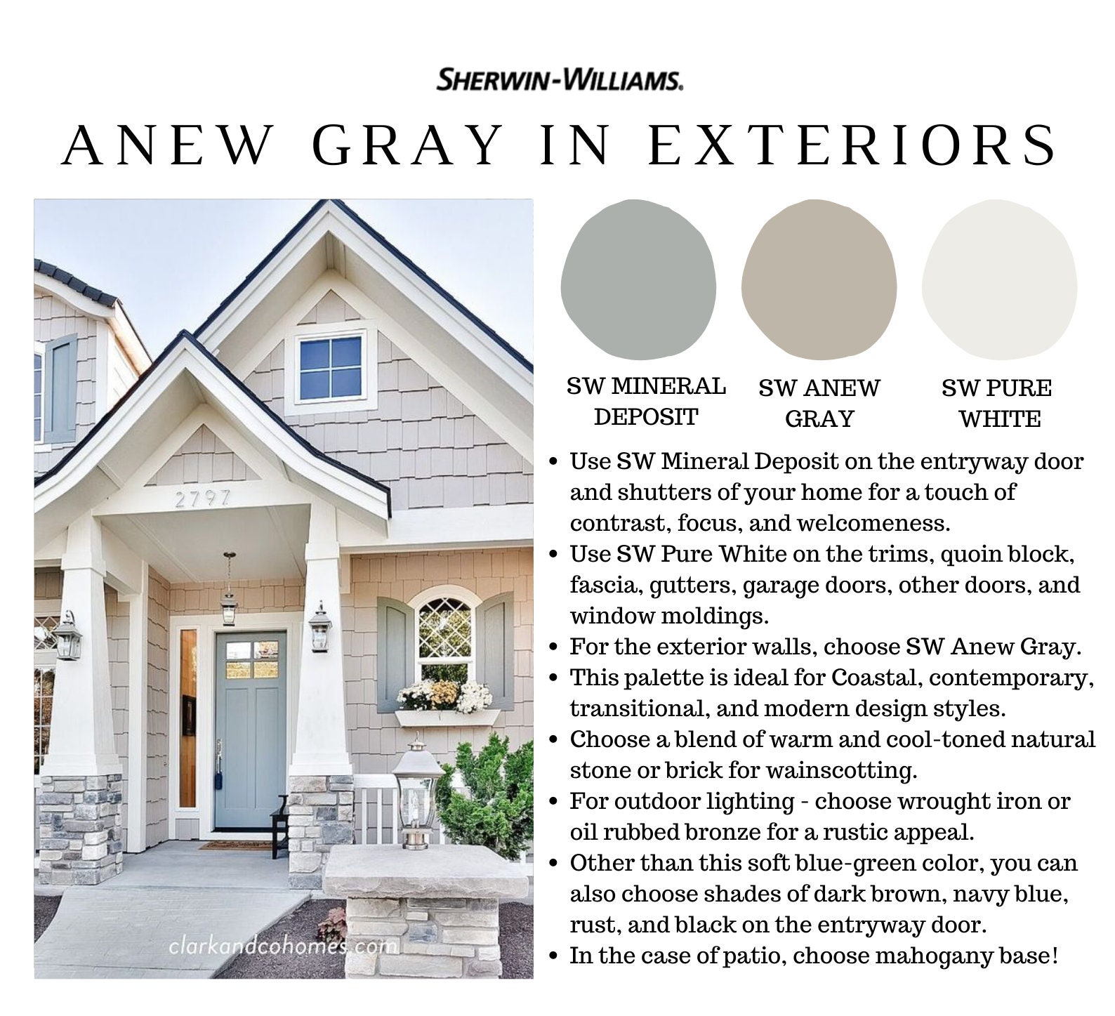 Sherwin Williams ANEW GRAY Color Palette Neutral Colors for - Etsy ...