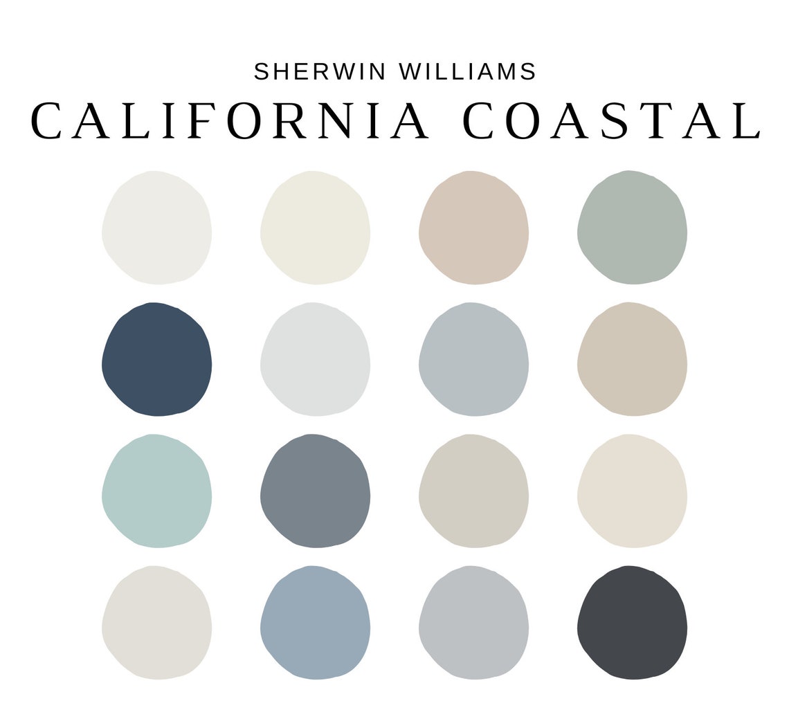 CALIFORNIA COASTAL Sherwin Williams Color Palette, Sherwin Williams ...