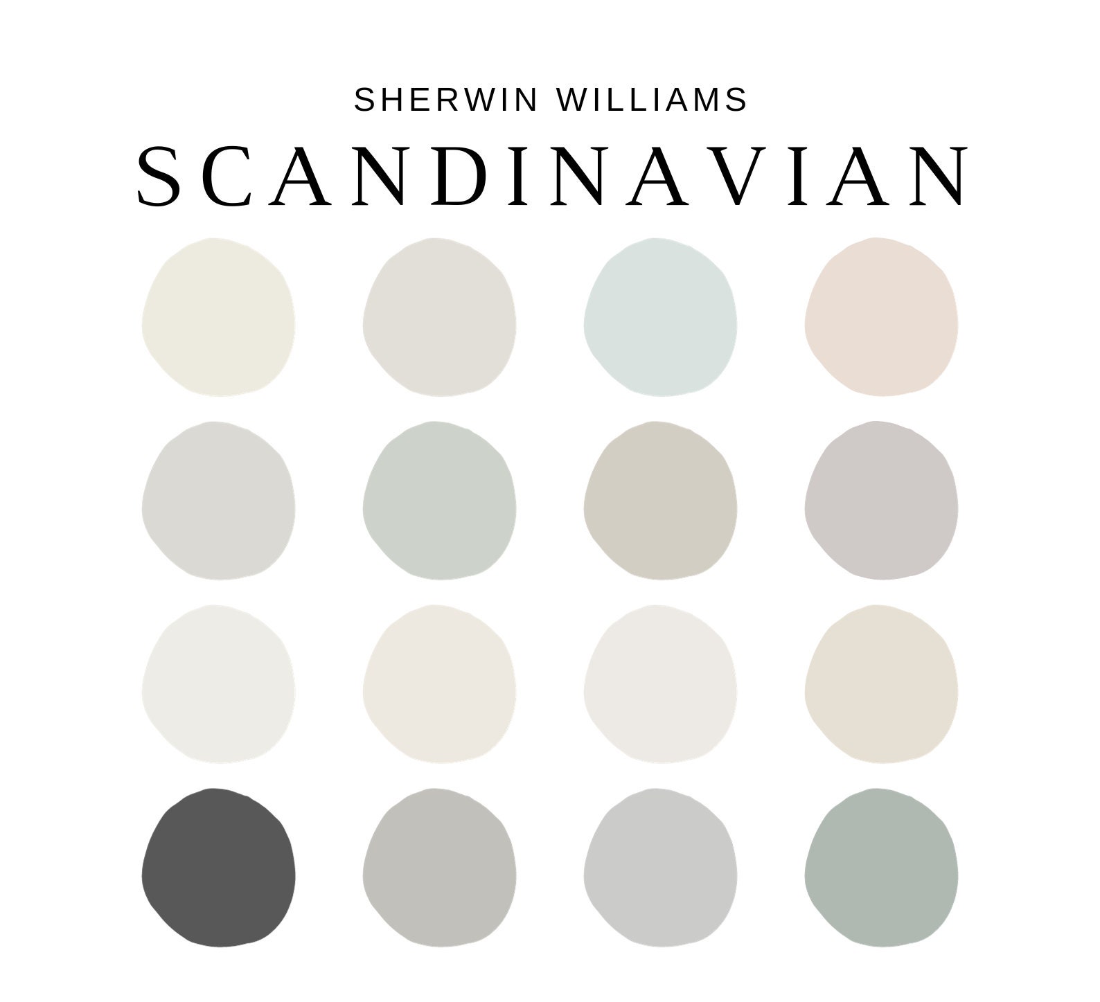 Sherwin Williams SCANDINAVIAN Color Palette, Whole House Minimalist ...