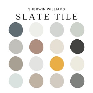 Sherwin Williams SLATE TILE Color Palette, Transitional Home, SW Slate ...