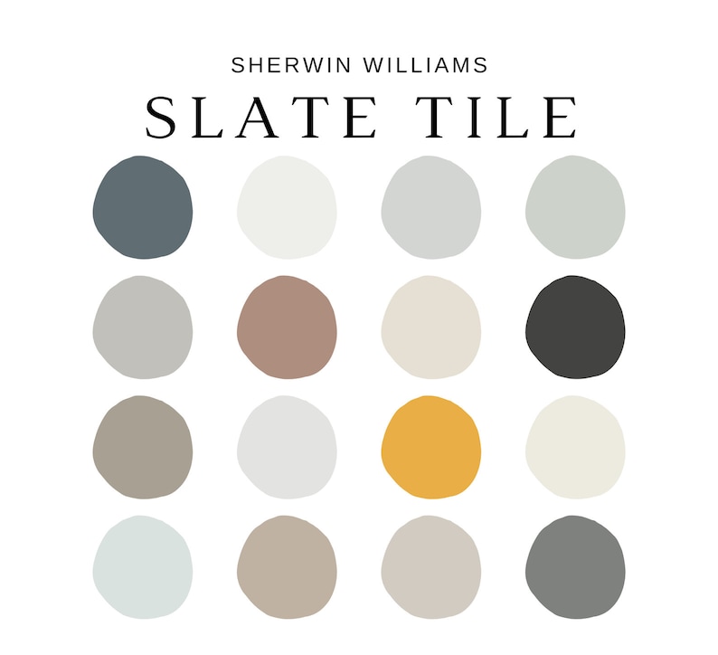 Sherwin Williams SLATE TILE Color Palette, Transitional Home, SW Slate ...