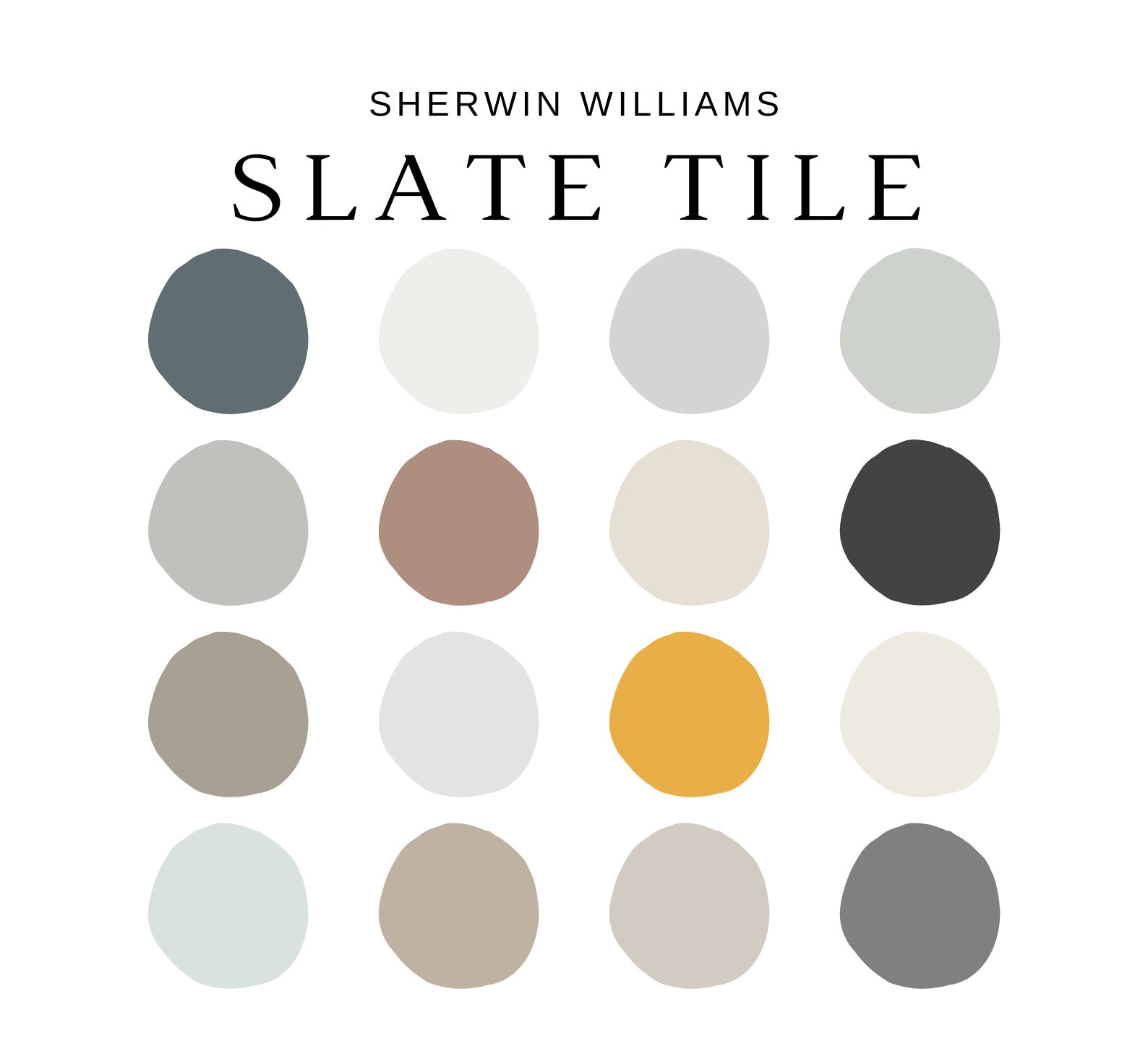 Sherwin Williams SLATE TILE Color Palette, Transitional Home, SW Slate ...