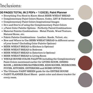 Behr WHEAT BREAD Paint Color Palette, Neutral Wall Color, Coordinating ...
