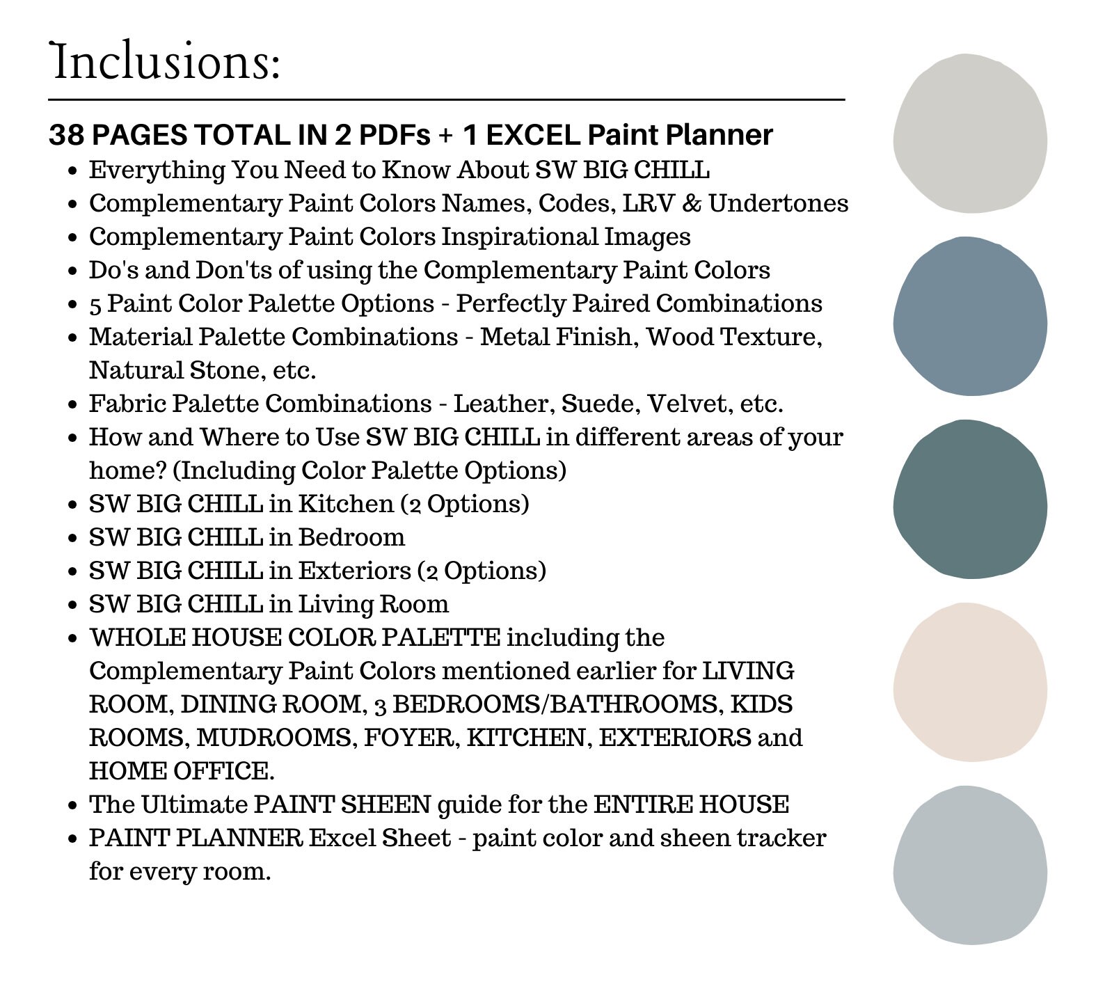 Sherwin Williams BIG CHILL Paint Palette, Sherwin Williams Light Gray ...