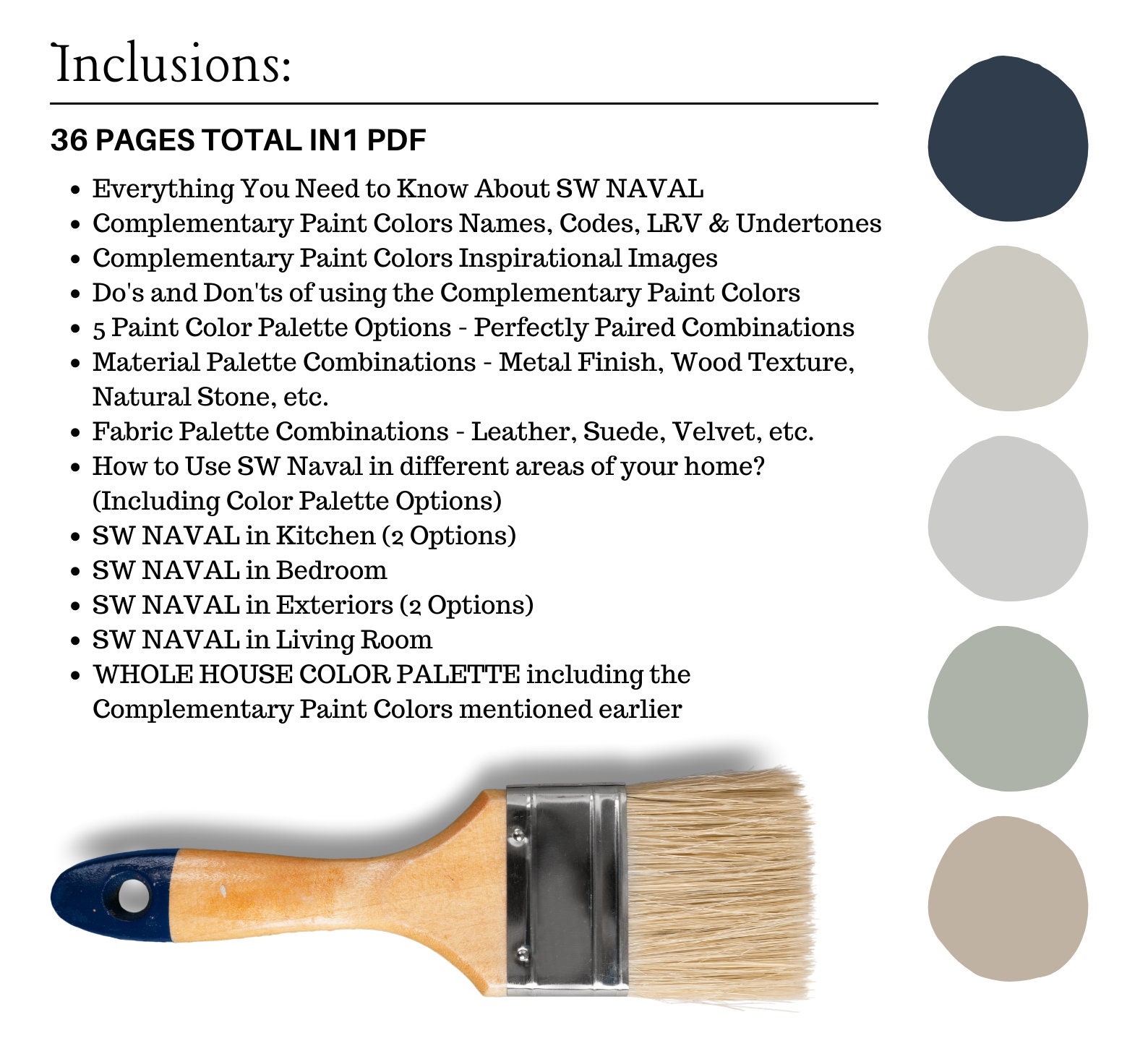 Sherwin Williams NAVAL Color Palette Modern Interior Paint - Etsy
