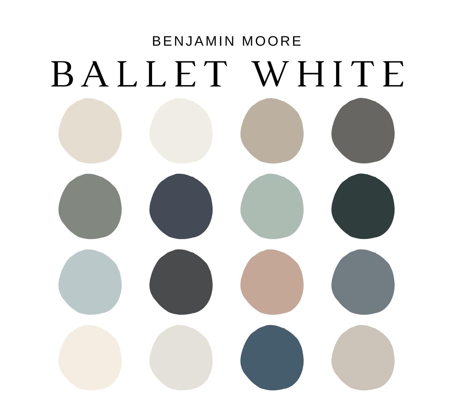 Benjamin Moore BALLET WHITE Color Palette, Soft White Paint, Ballet ...