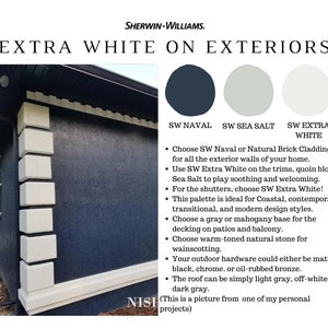 EXTRA WHITE Color Palette Sherwin Williams Best White Wall - Etsy