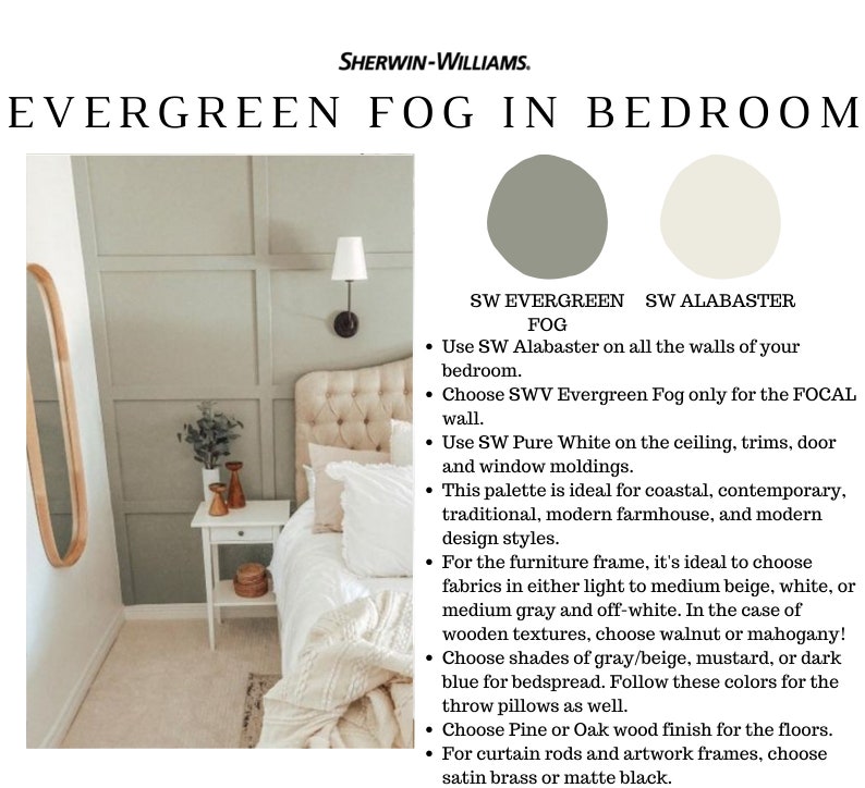EVERGREEN FOG Color Palette Evergreen Fog Kitchen Sherwin - Etsy