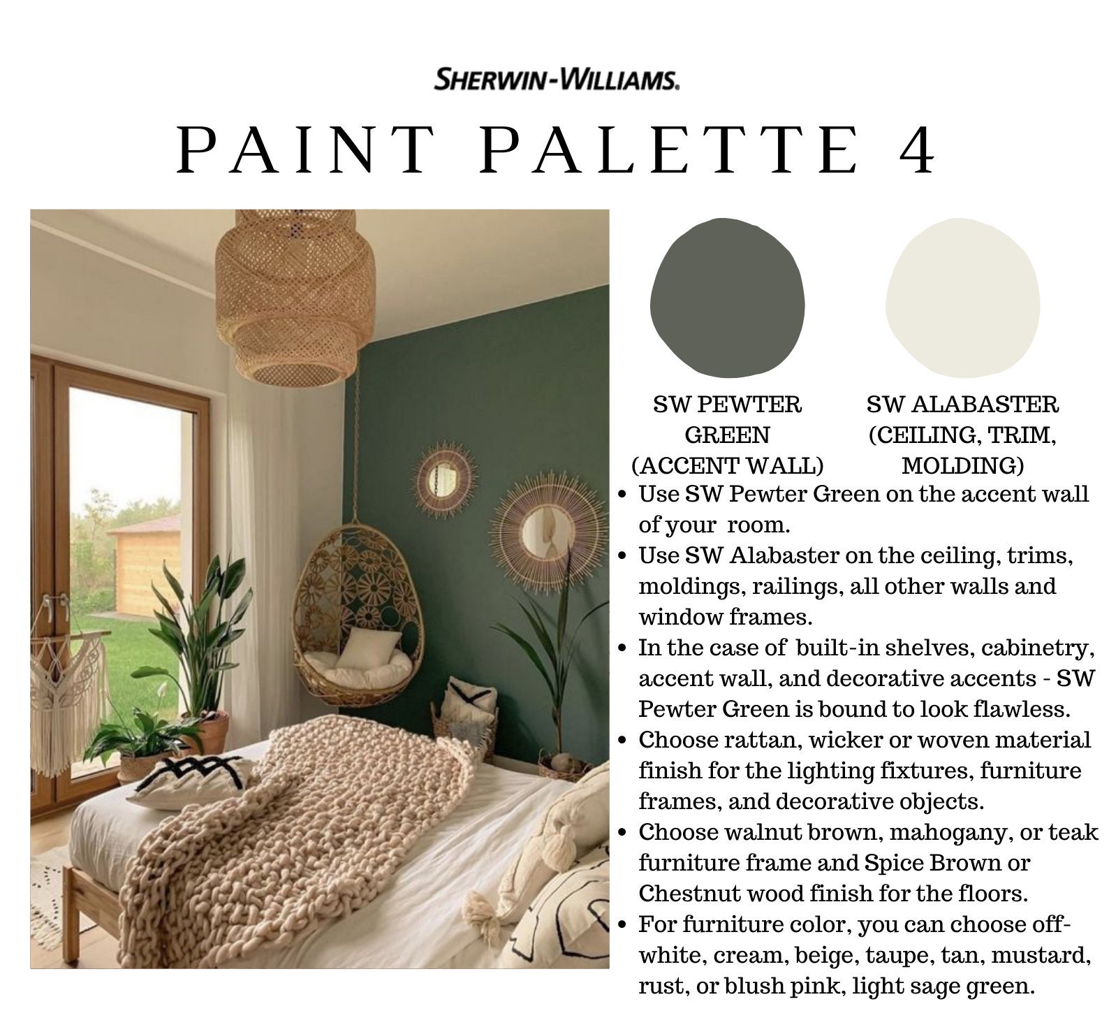 Sherwin Williams BOHO Color Palette BOHO Paint Colors Boho - Etsy