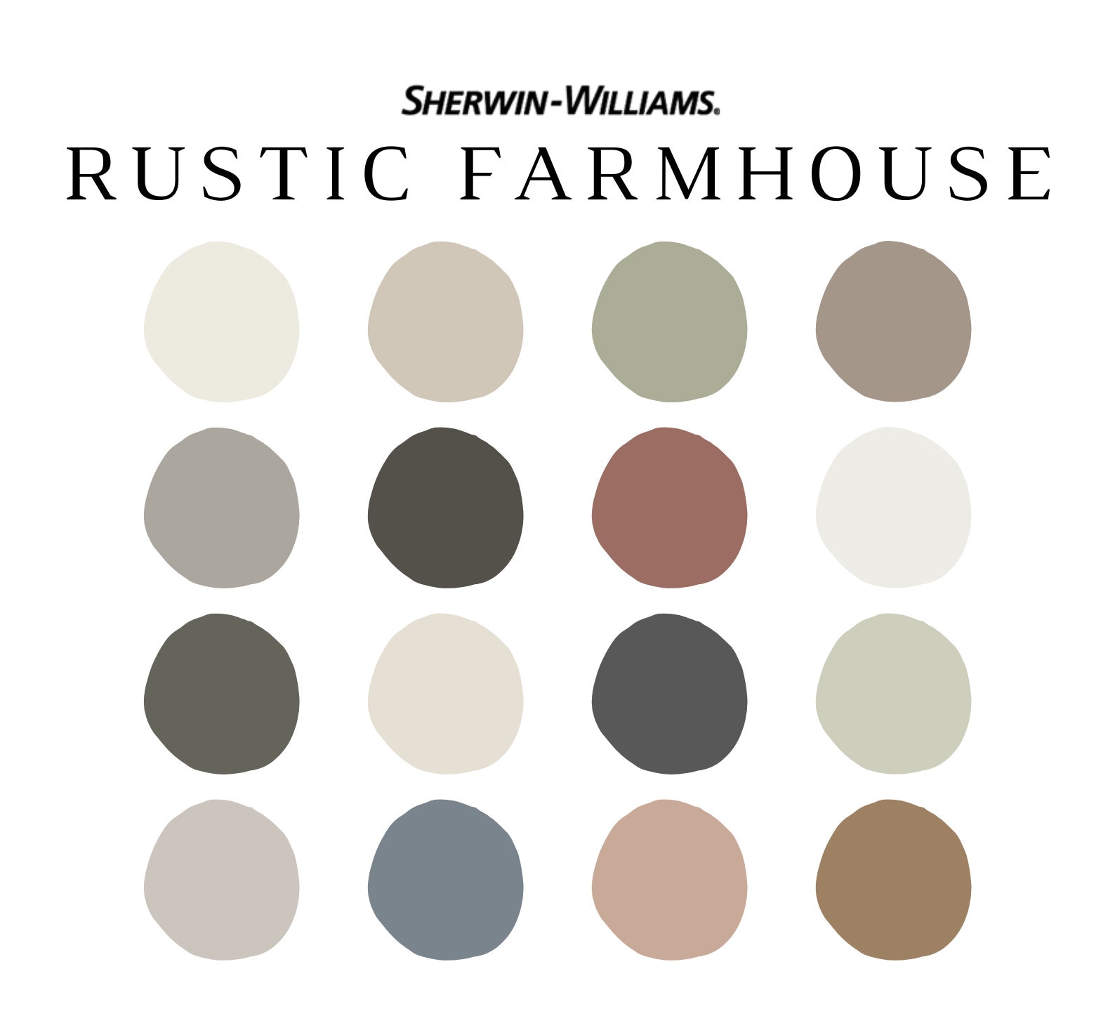 RUSTIC FARMHOUSE Color Palette Sherwin Williams Rustic Paint - Etsy Canada