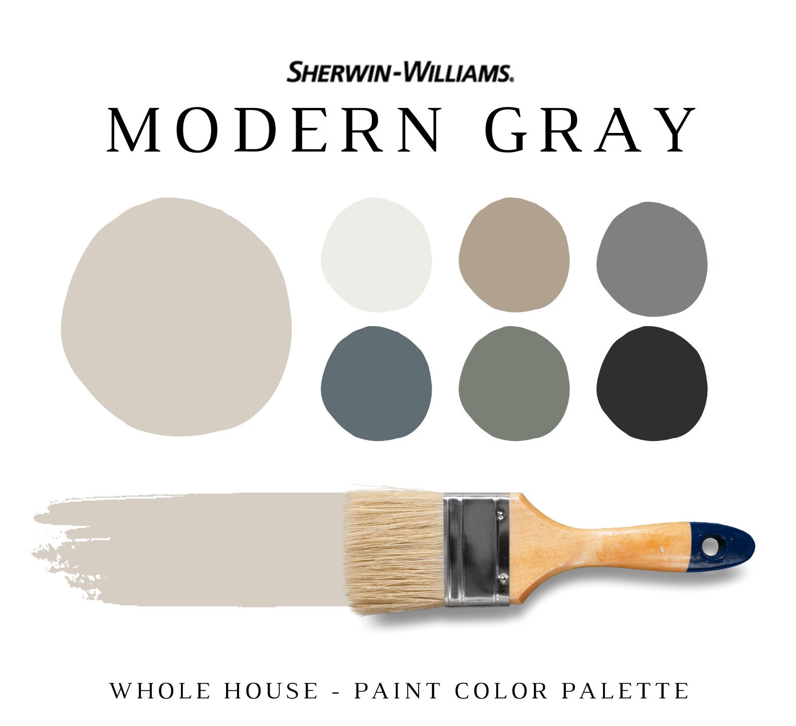 MODERN GRAY Sherwin Williams Color Palette Neutral Colors for - Etsy