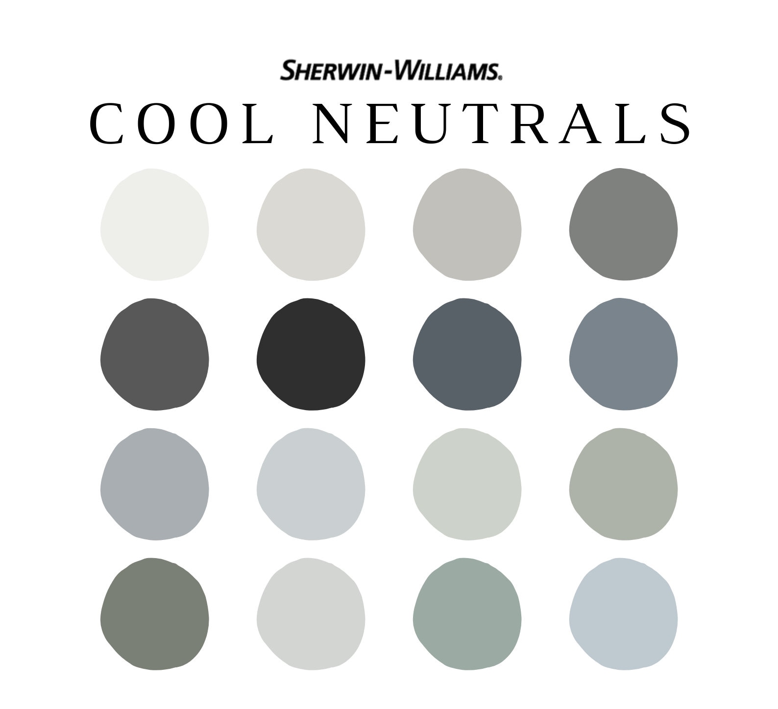 COOL NEUTRALS Sherwin Williams Paint Colors Best White Paint - Etsy
