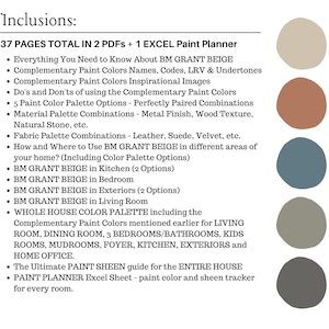 Benjamin Moore GRANT BEIGE Color Palette, Benjamin Moore BEIGE Paint ...